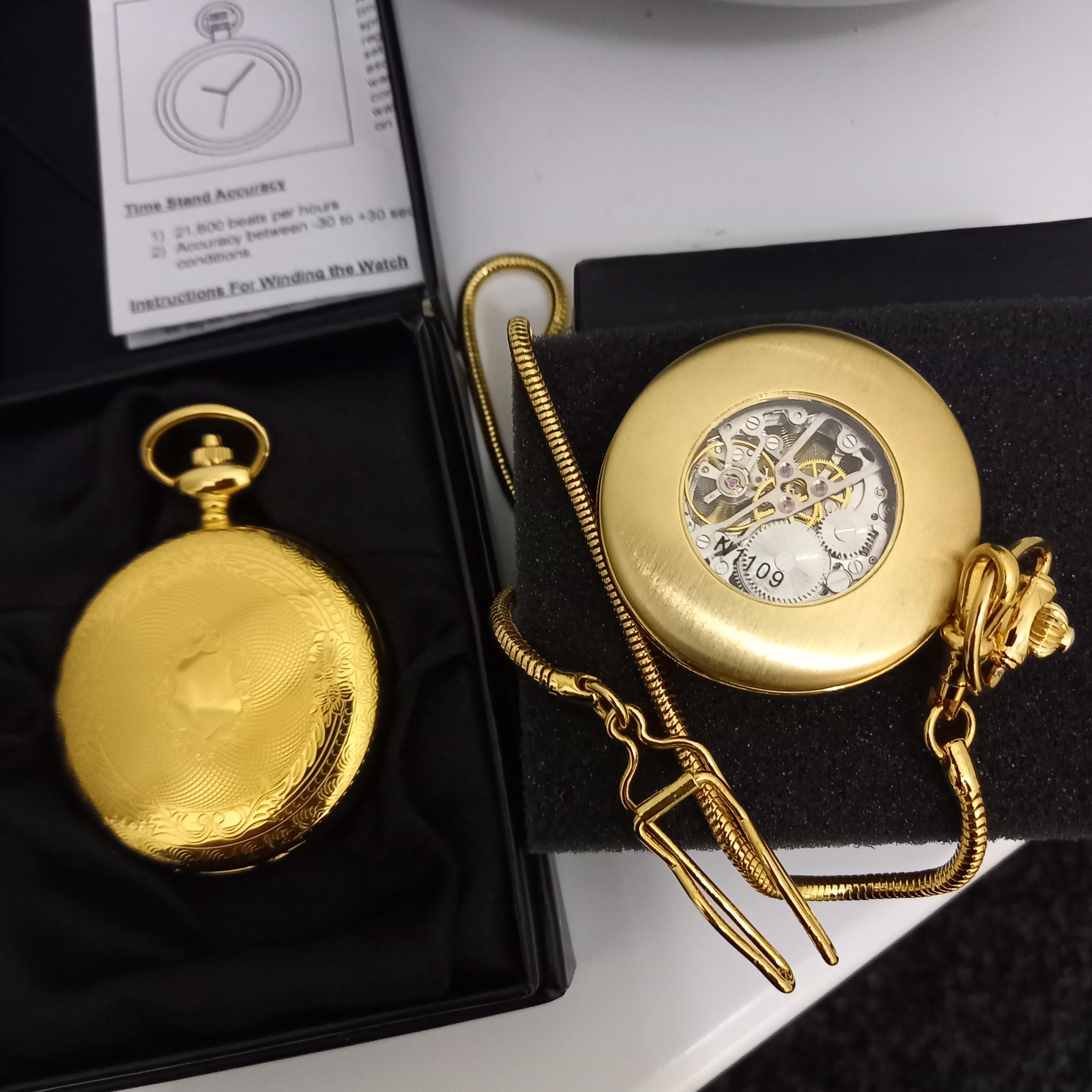 Sekonda and Heritage Time Mens Mechanical Skeleton Full Hunter Pocket ...