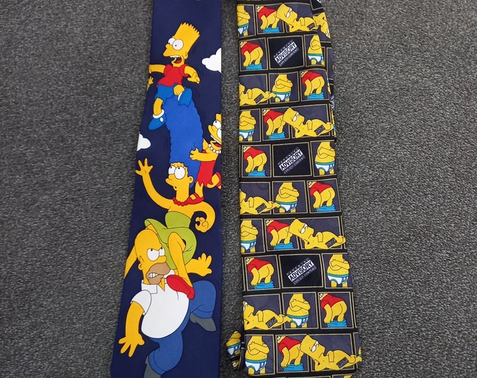 The Simpsons Mens Vintage Silk Ties X 2. - Etsy