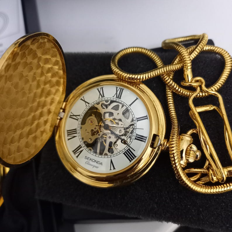 Sekonda and Heritage Time Mens Mechanical Skeleton Full Hunter Pocket ...