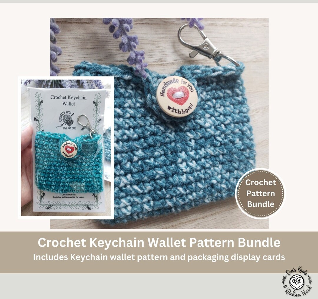 Crochet Pattern Bundle, Crochet Mini Wallet, Keychain Wallet, Crochet ...