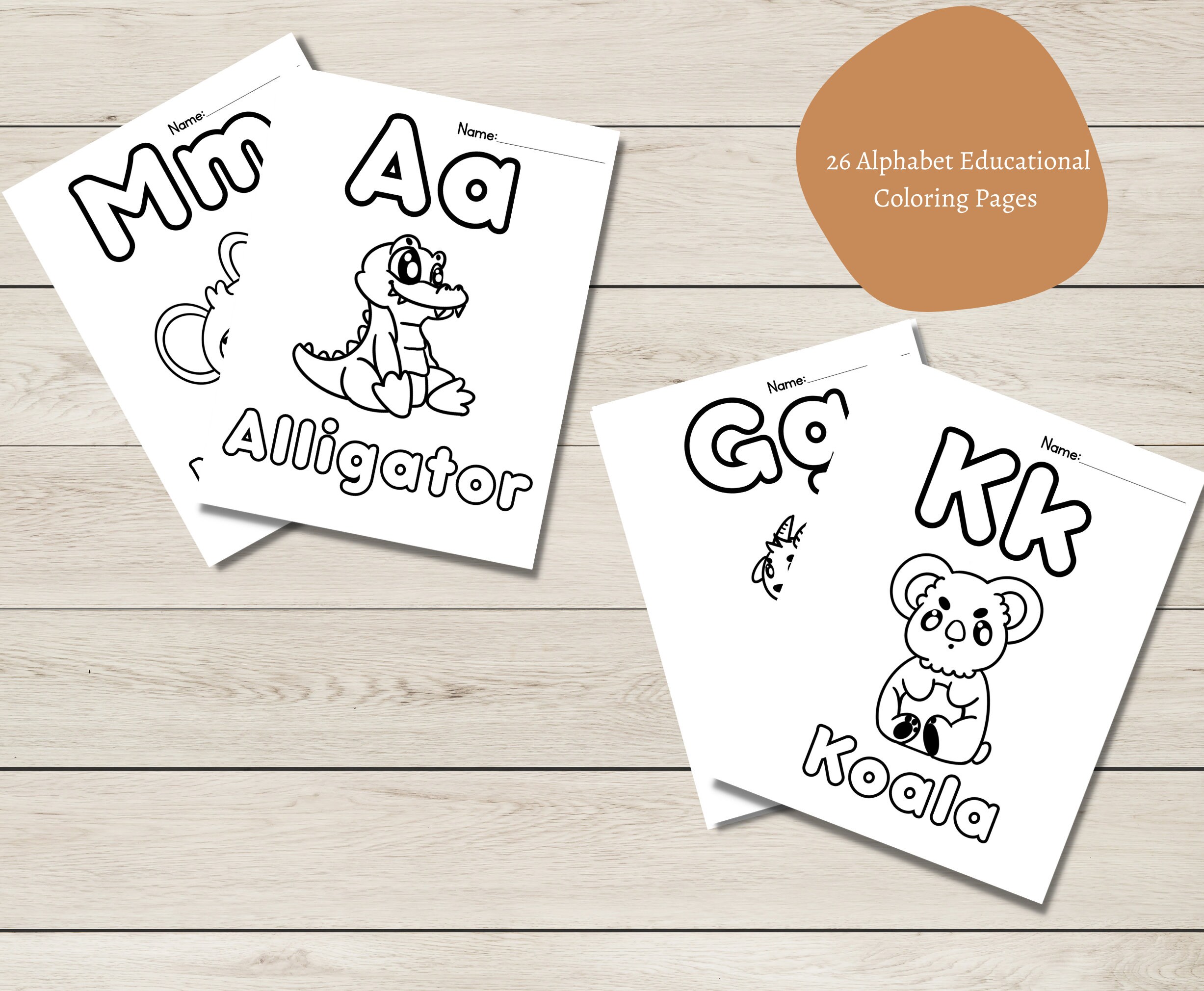 26 Printable Alphabet Coloring Pages | Worksheets for Kids | Preschool ...