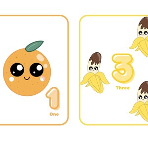Number Flashcards 1-10 Digital Download, Fruit Numbers Flashcards ...