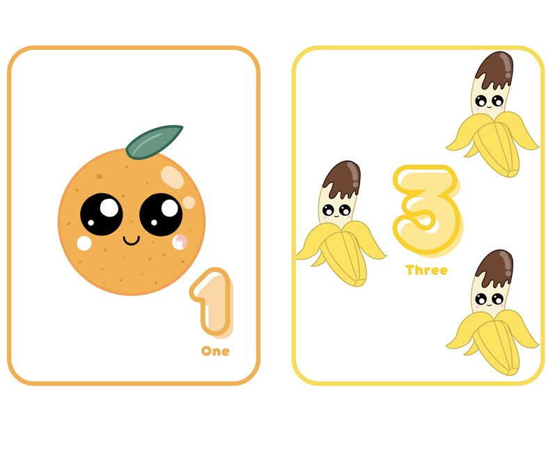 Number Flashcards 1-10 Digital Download, Fruit Numbers Flashcards ...