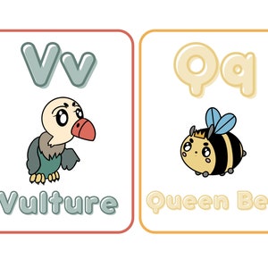 Alphabet Flashcards A-Z Digital Download, Animal Flashcards ...