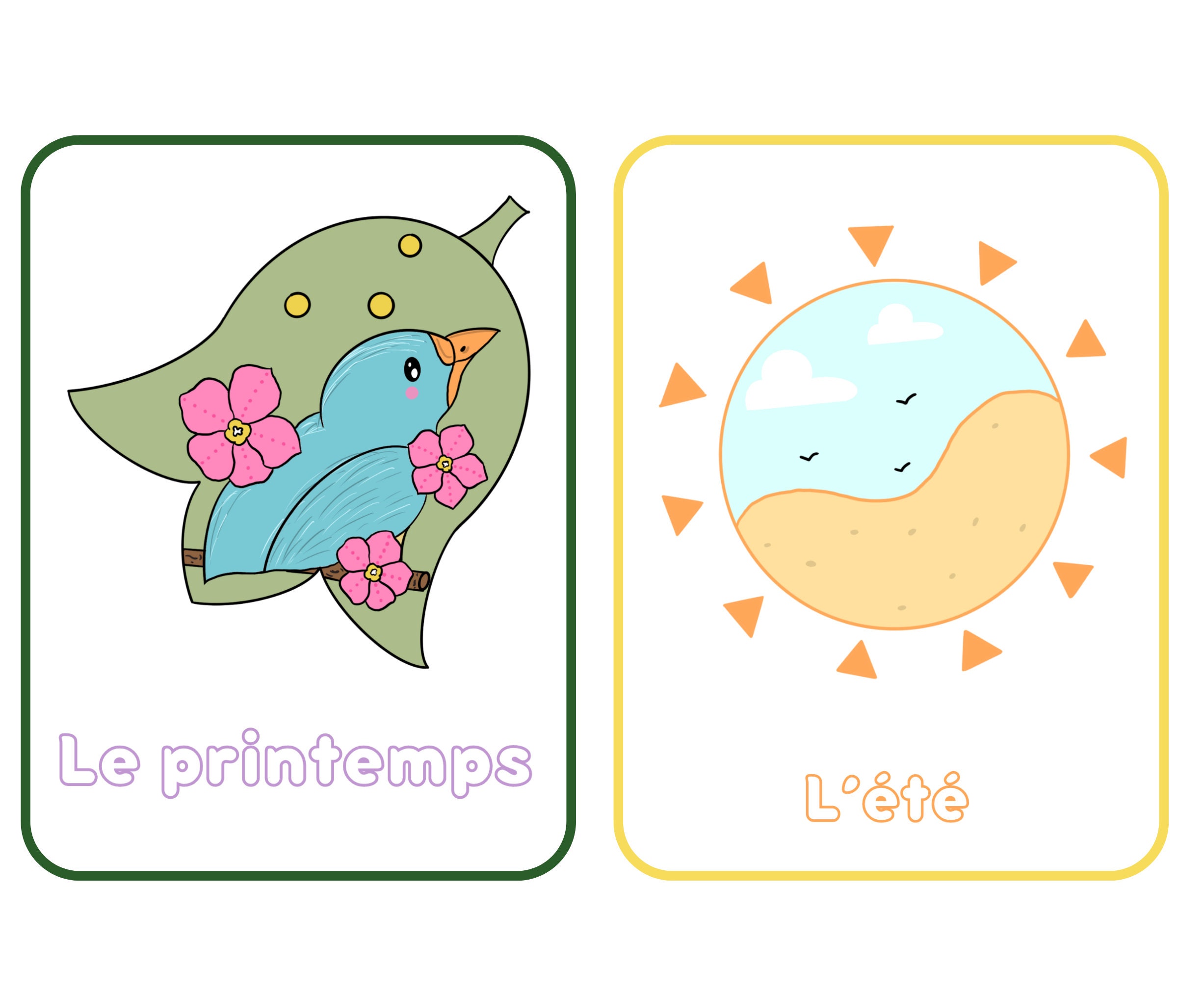 French Weather Flashcards (24 Count), Printable Digital PDF ...