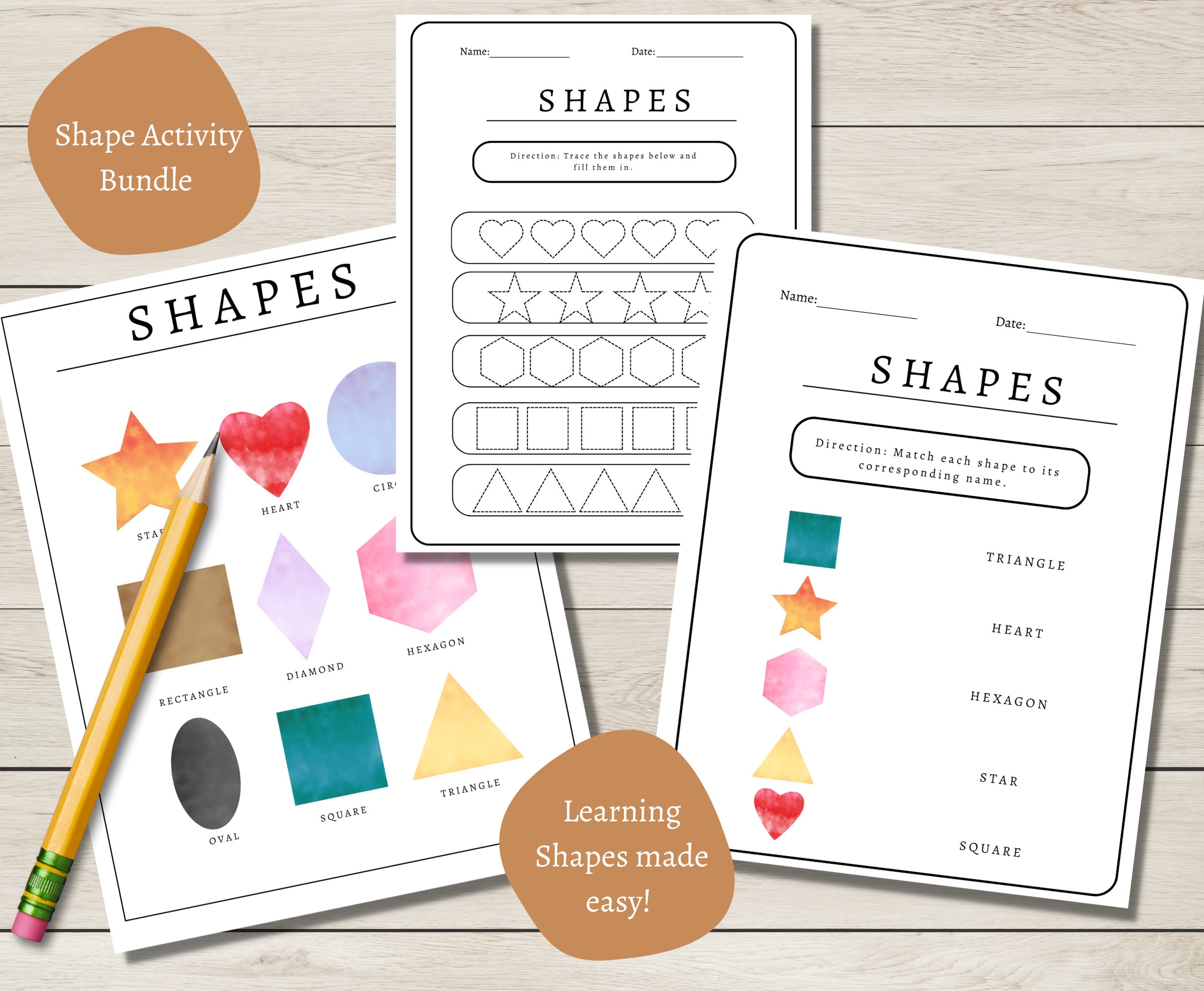 Educational Shape Activity Bundle. - Etsy