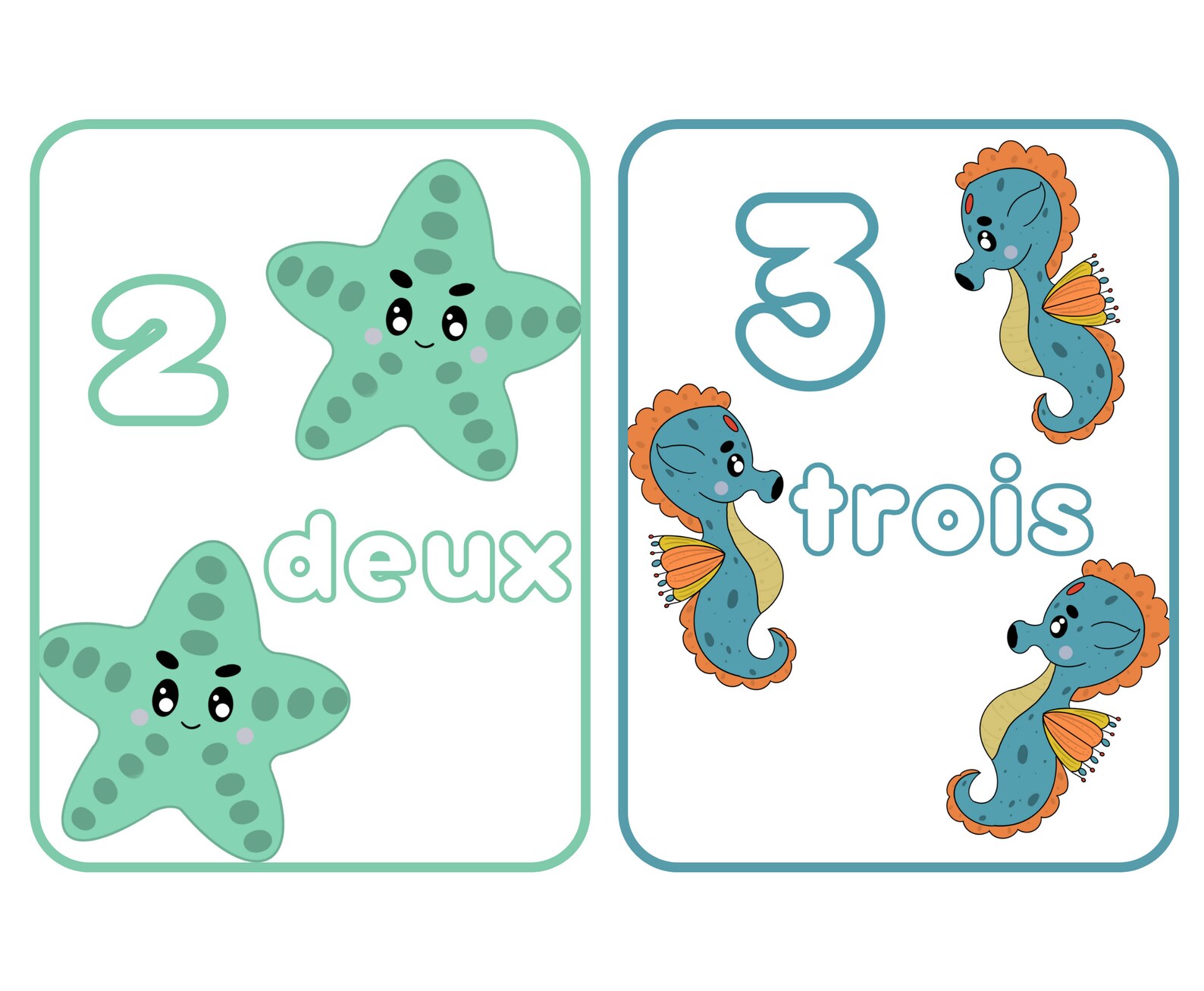 French Number Flashcards (1-10), Printable Digital PDF, Educational ...