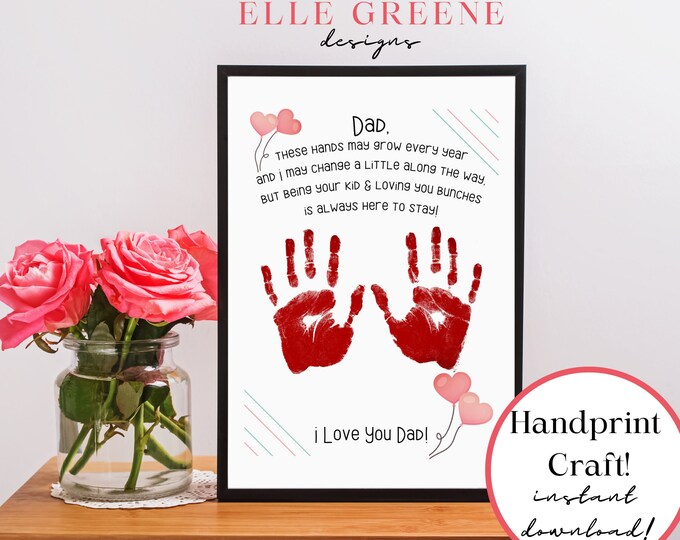 Artesanía con huellas de manos para papá Personalizar opción El amor ...