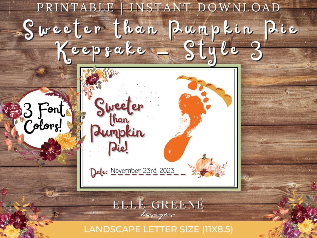Sweeter Than Pumpkin Pie Footprint Craft! Thanksgiving Craft and ...
