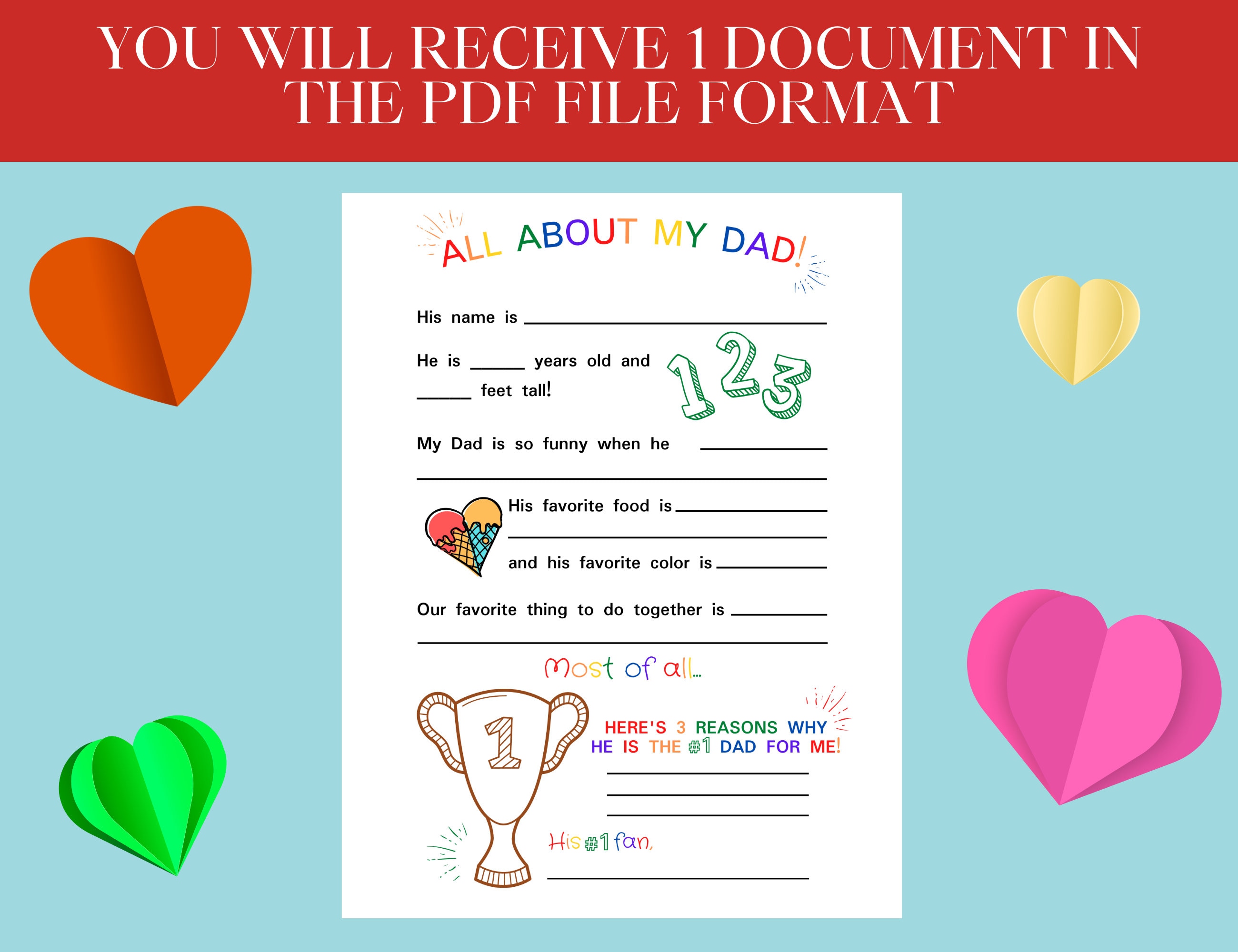 All About Dad Father's Day Activity, Father's Day Gift, Kids Activity ...