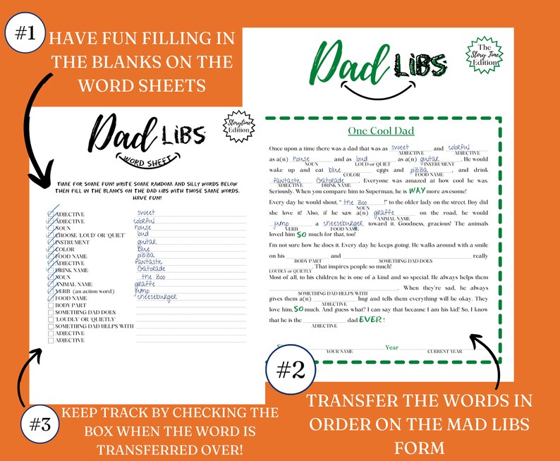 Dad Libs Father's Day Gift! BUNDLE! TWO Different Dad Libs Stories ...