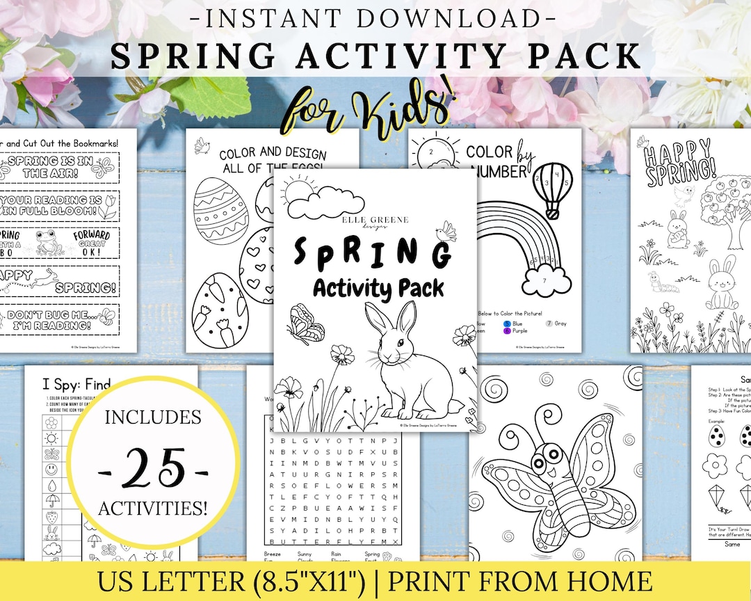 Spring Activity Pack for Kids! Instant Download | Easter Activity ...
