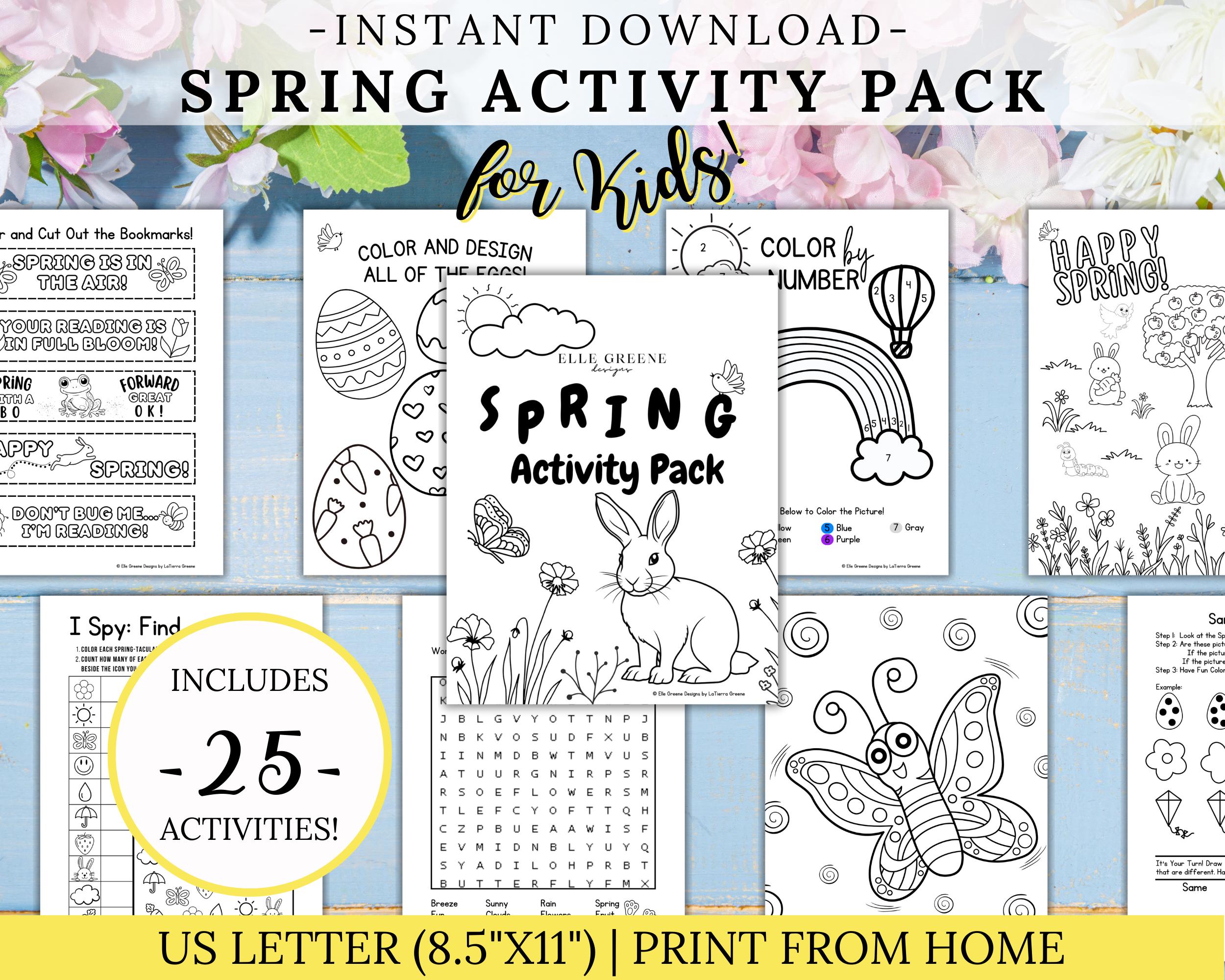 Spring Activity Pack for Kids! Instant Download | Easter Activity ...