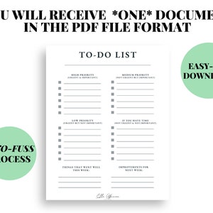 TO-DO List Planner PRINTABLE (basic) Organize Your Weekly ...