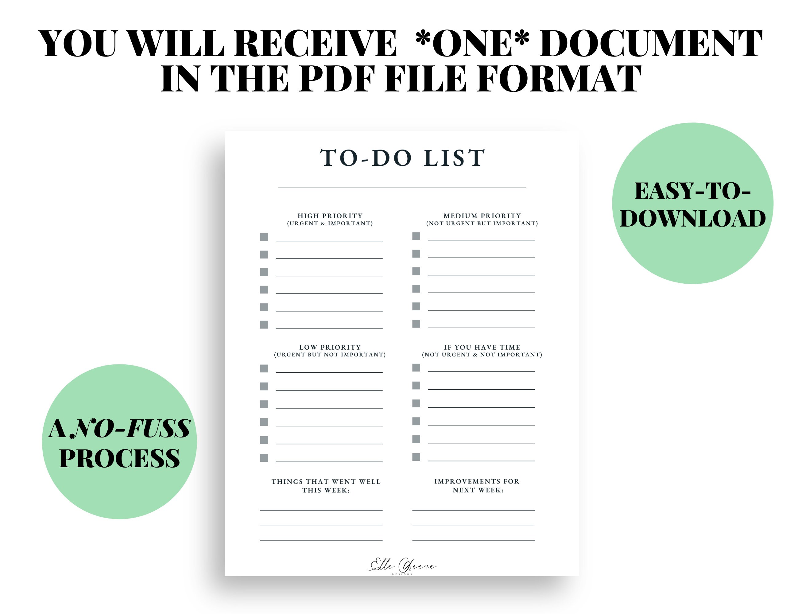 TO-DO List Planner PRINTABLE (basic) Organize Your Weekly ...