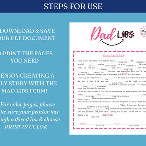 Dad Libs Storytime Edition! Mad Libs Printable, Perfect for Fathers Day ...