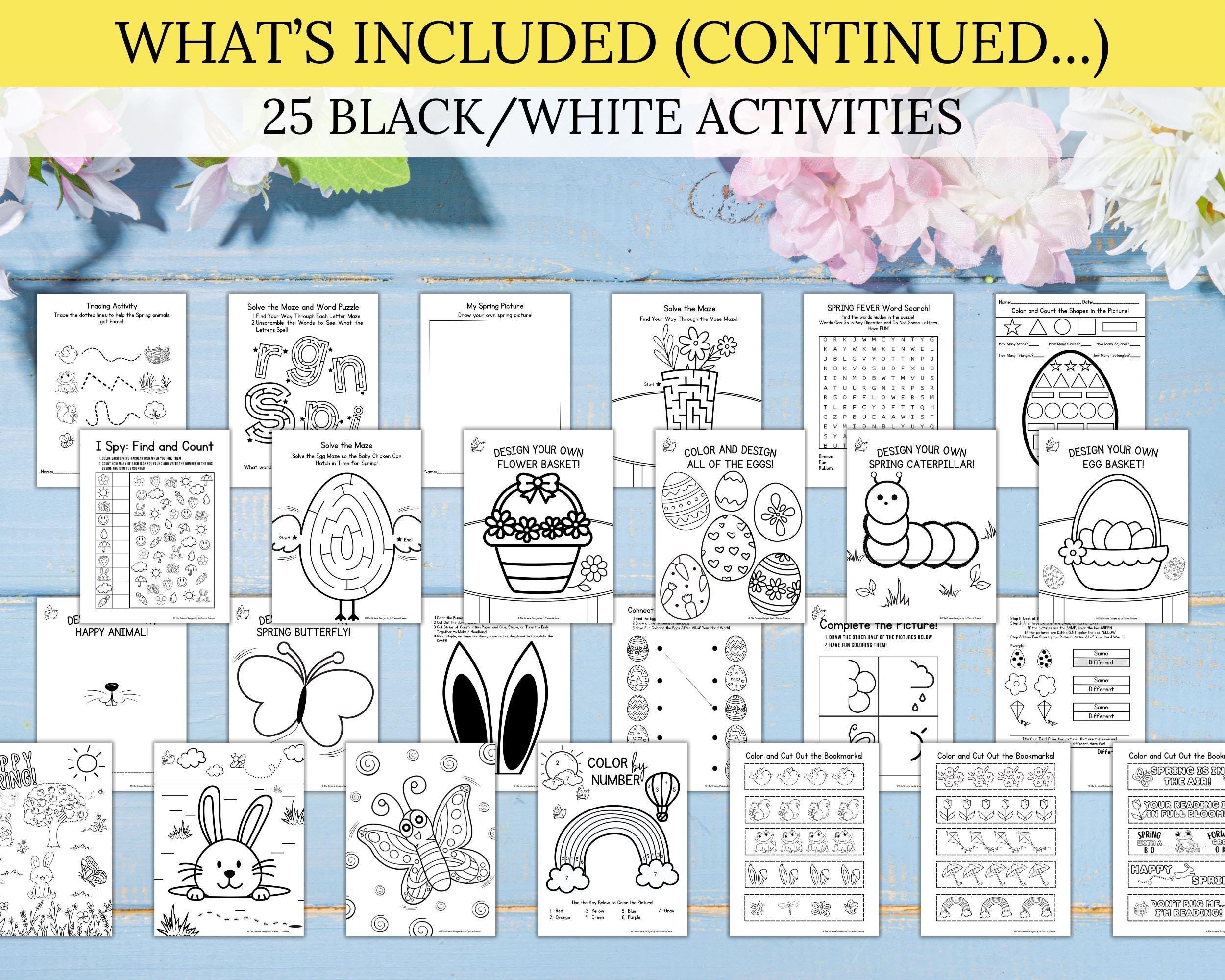Spring Activity Pack for Kids! Instant Download | Easter Activity ...