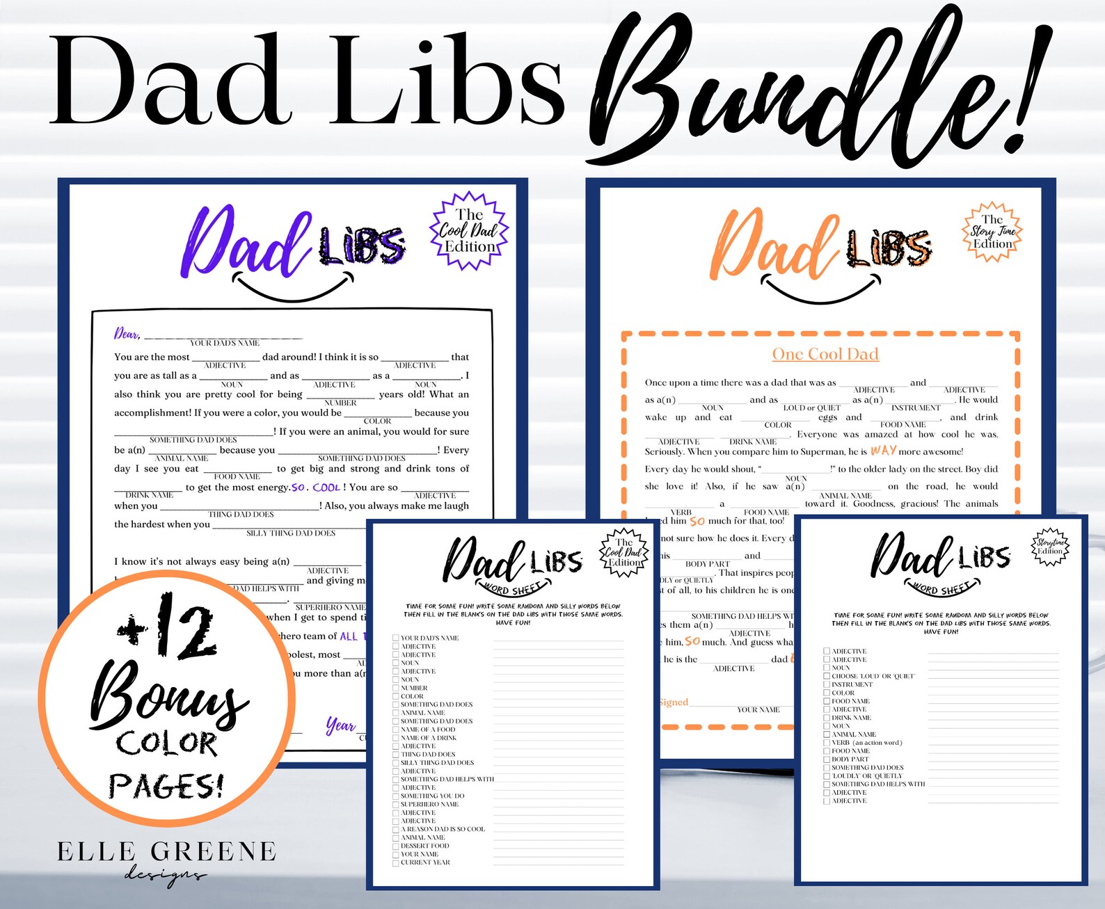 Dad Libs Father's Day Gift! BUNDLE! TWO Different Dad Libs Stories ...