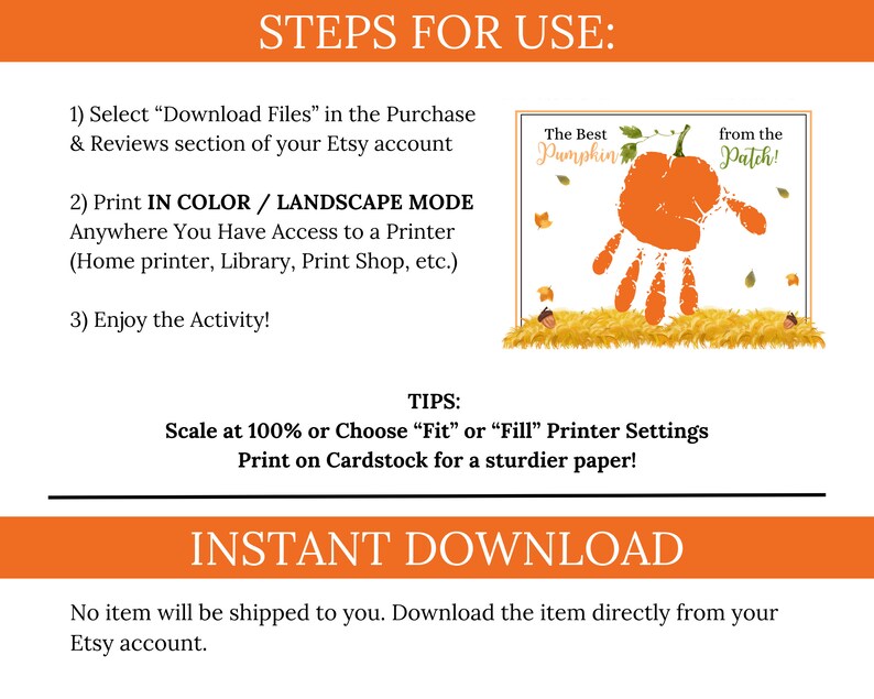 The BEST PUMPKIN From the Patch Handprint Craft! Baby & Kids Keepsake ...