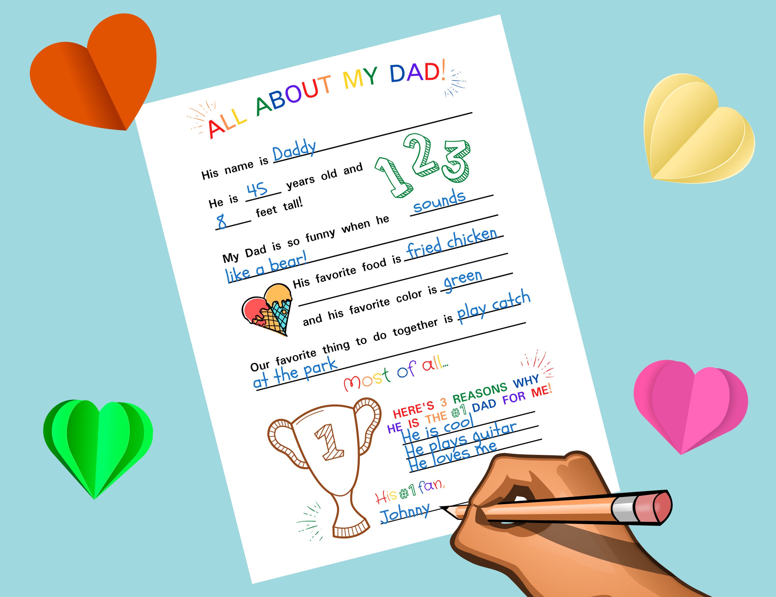 All About Dad Father's Day Activity, Father's Day Gift, Kids Activity ...