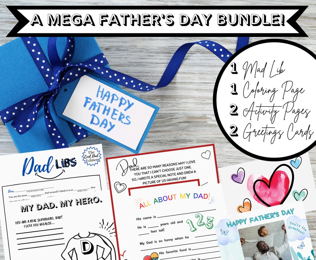 FATHER'S DAY Gift From Kids, Activity Bundle! Dad Libs, Coloring Page ...