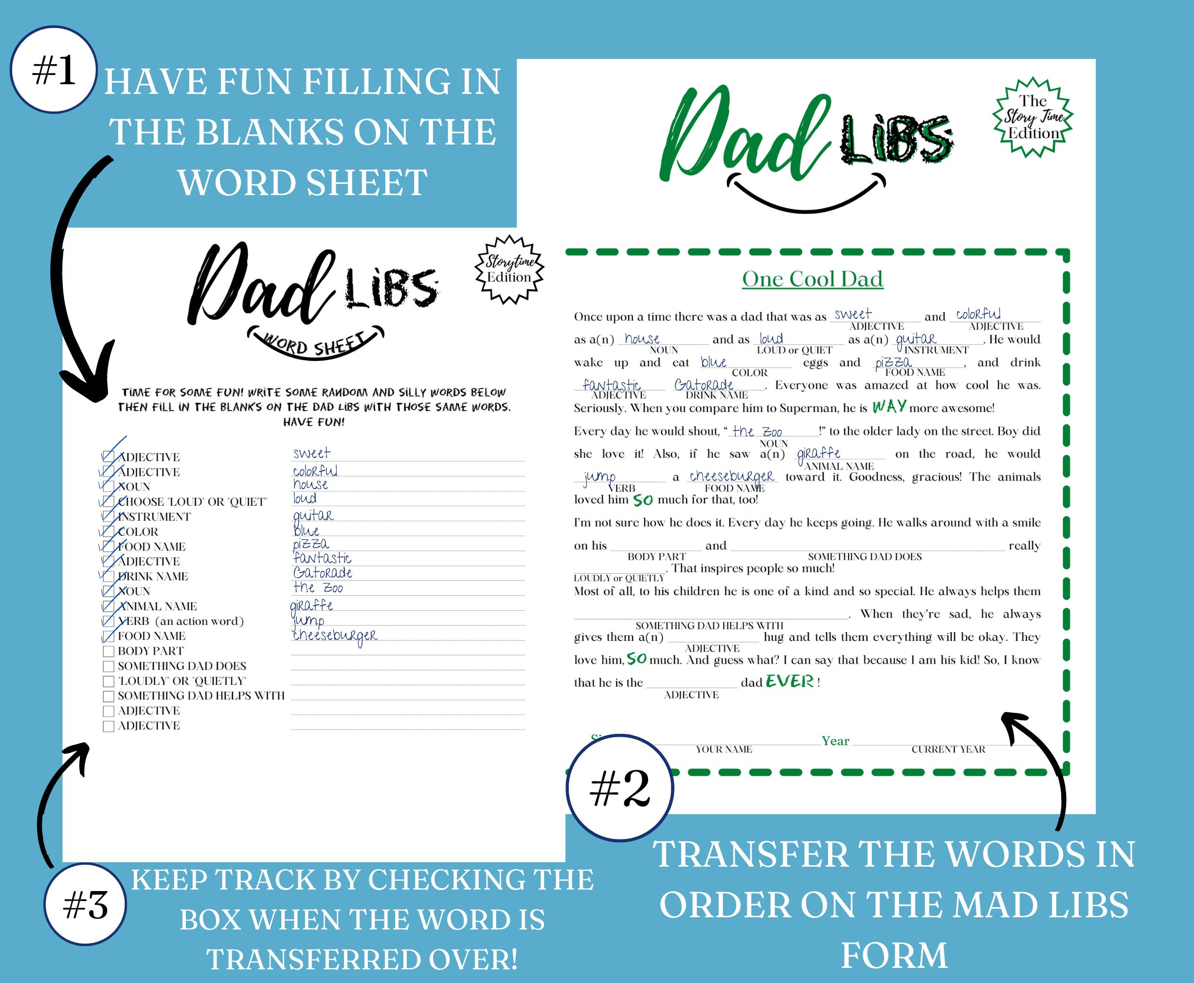 Dad Libs Storytime Edition Mad Libs Printable, Perfect for Fathers Day ...