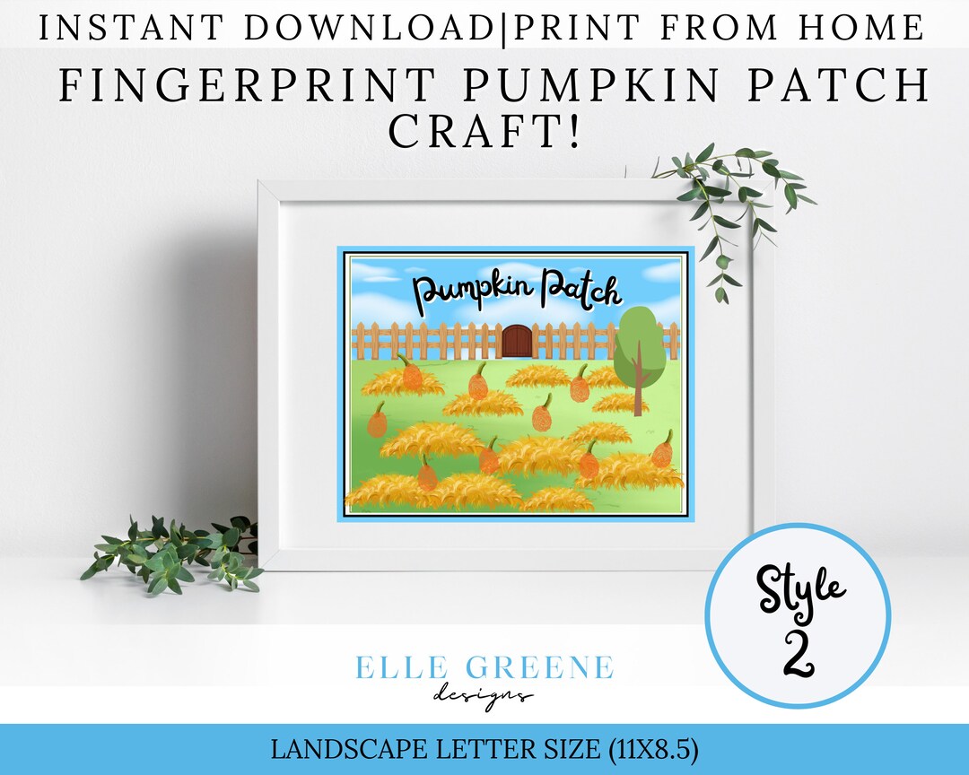 PUMPKIN PATCH FINGERPRINT Art! Style 2, Thanksgiving Arts and Crafts ...