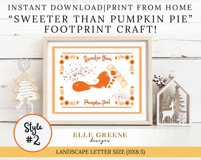 Pumpkin Pie Footprint Craft! (STYLE 2) Thanksgiving Craft, Daycare ...