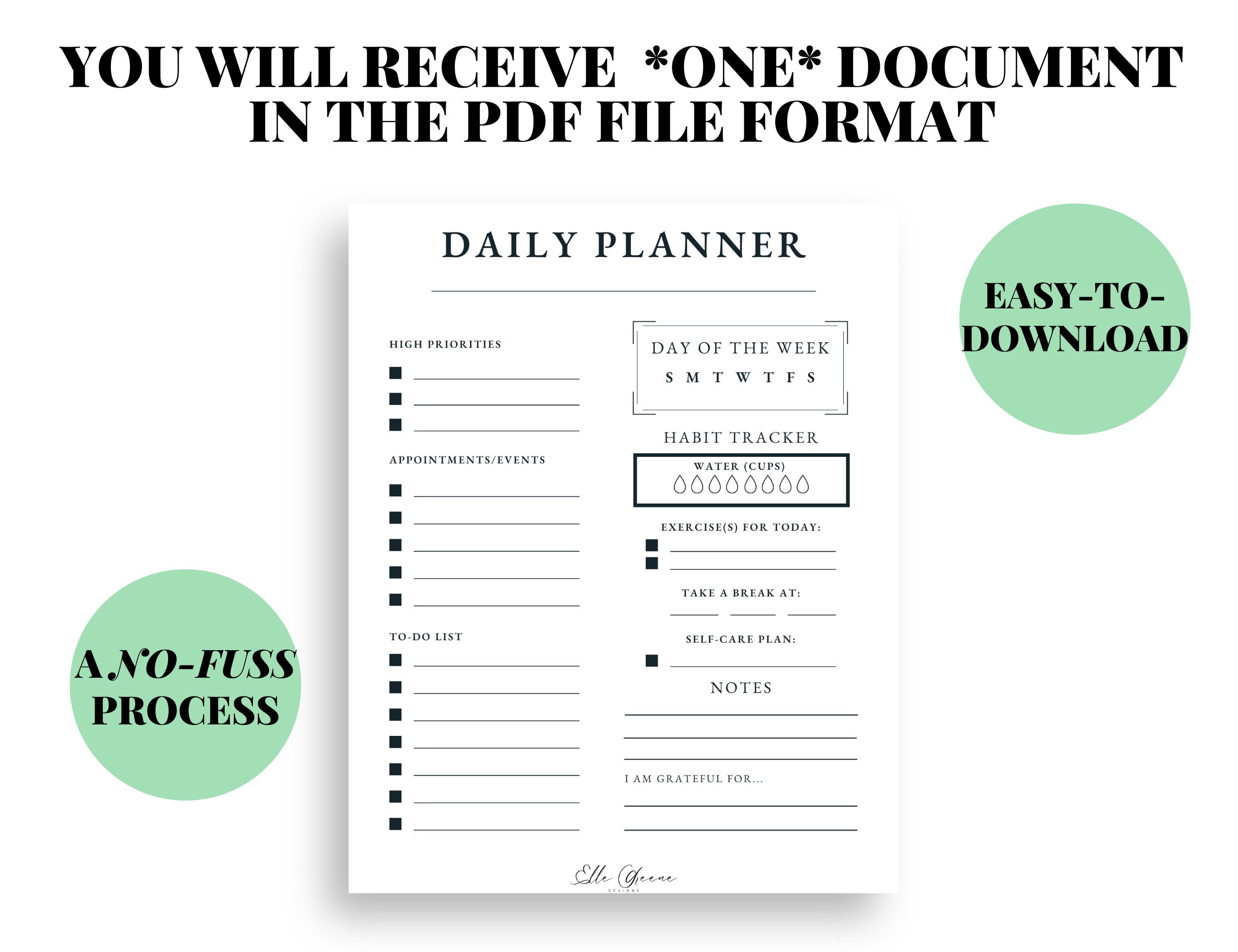 DAILY PLANNER PRINTABLE (basic) Includes High Priorities, Appointments ...