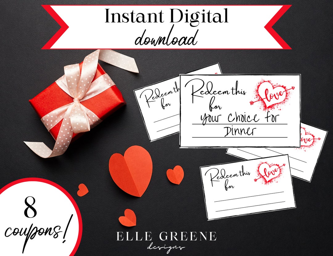 Valentine's Day Coupons! Gifts for Spouse | Coupon Card Printable ...