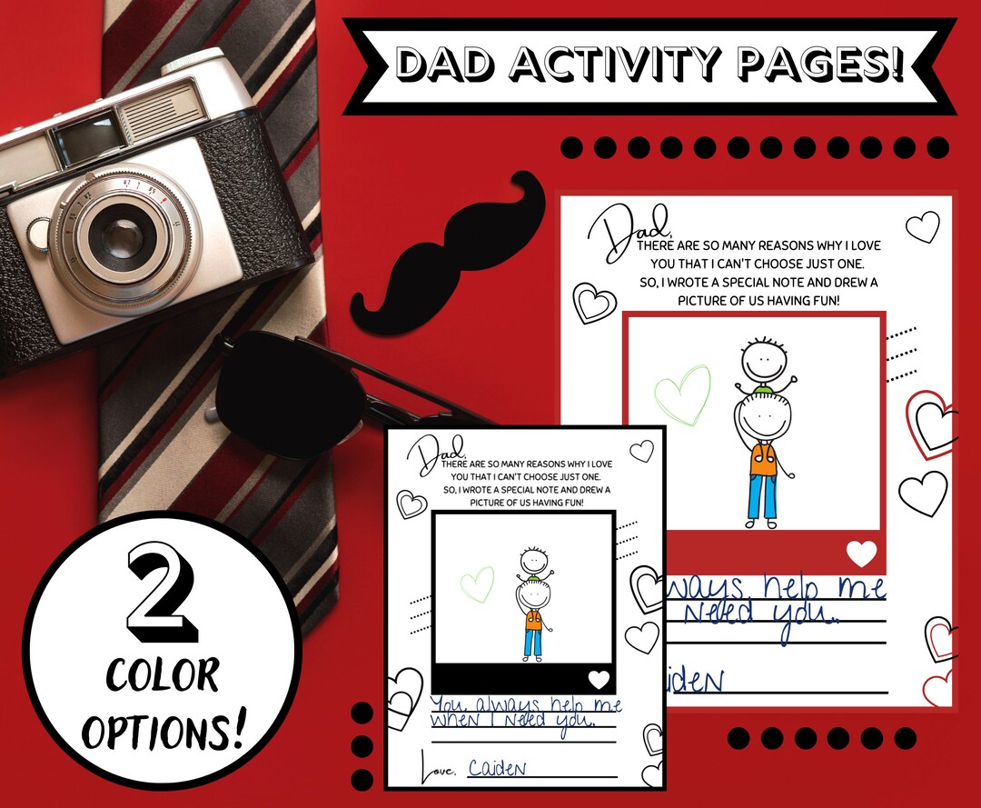 Father's Day Kids Activity for Dad! Bundle, Party Games, 2 Color ...