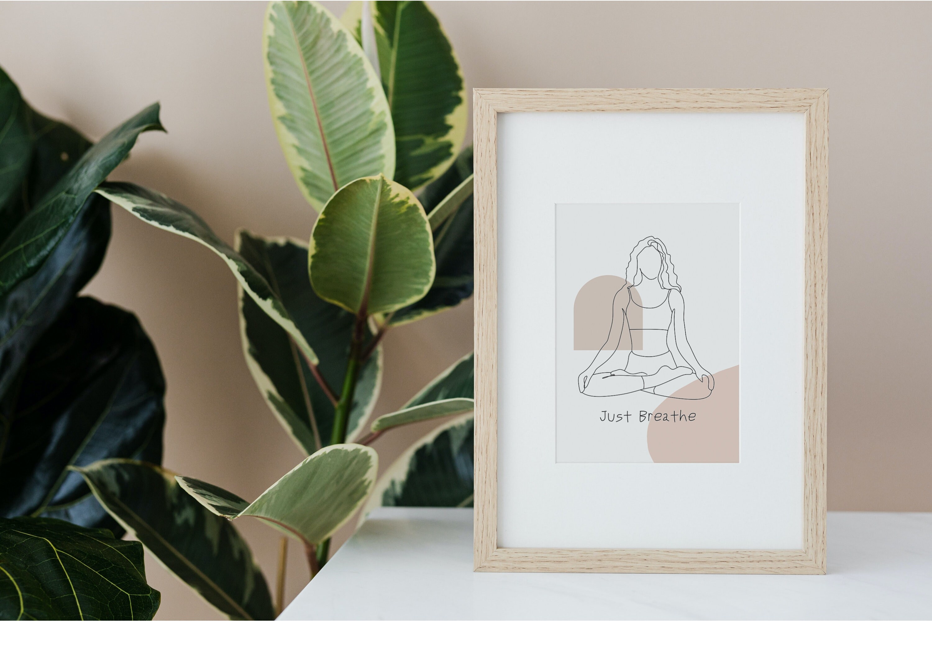 Just Breathe Woman Line Art, One Line Drawing, Minimalist Wall Decor ...