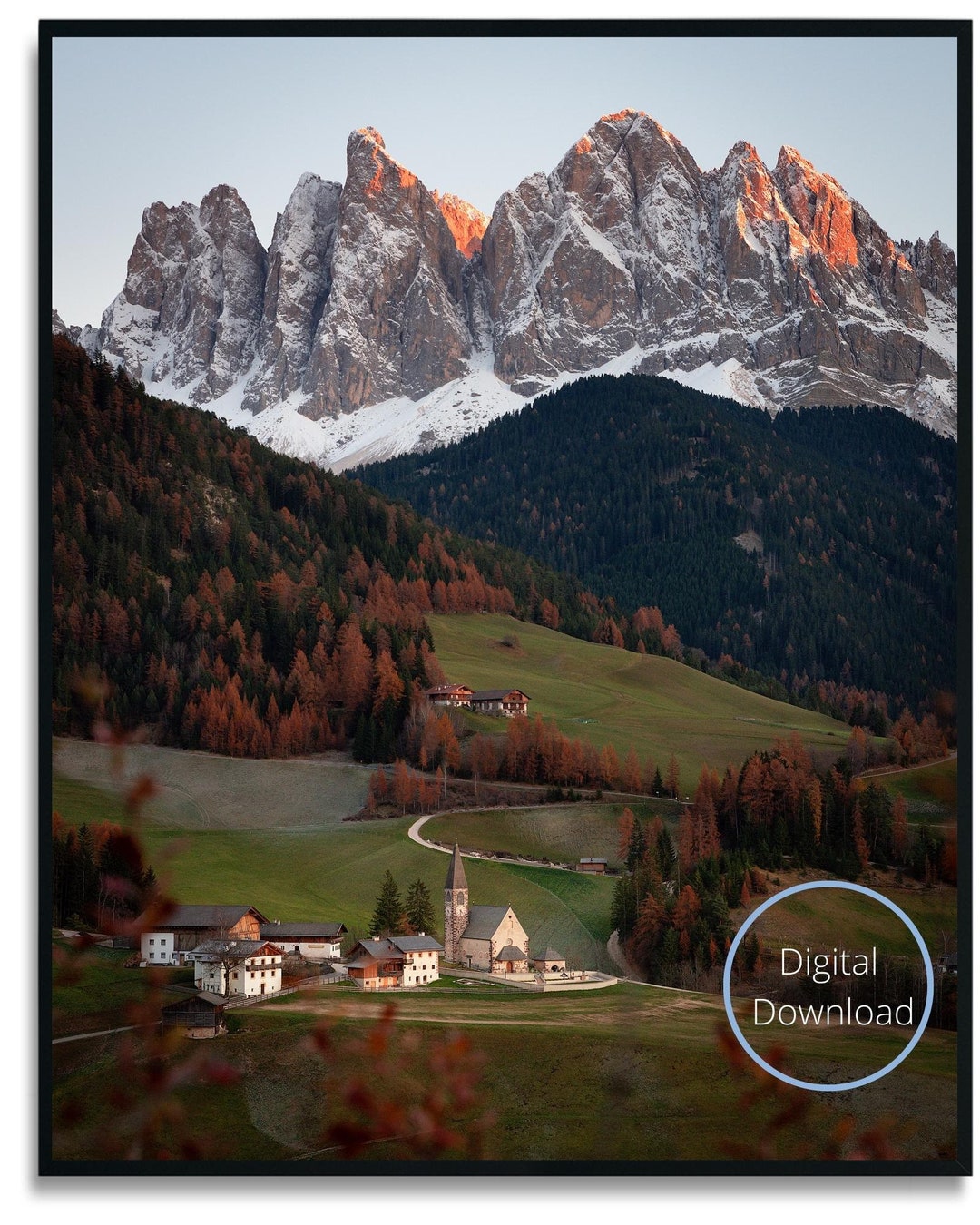 Mountain Village Wall Art Instant Digital Download Printable Wall Decor ...