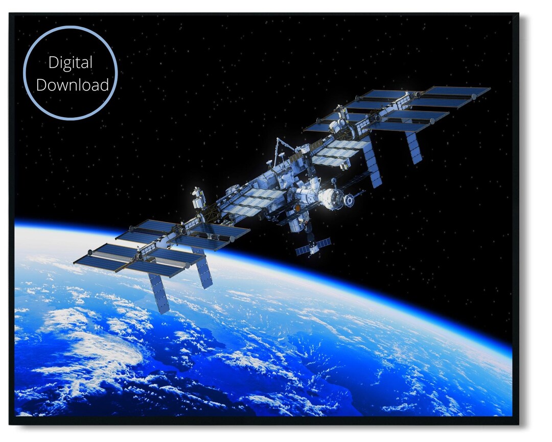 NASA International Space Station Poster Ready Instant Digital Download ...