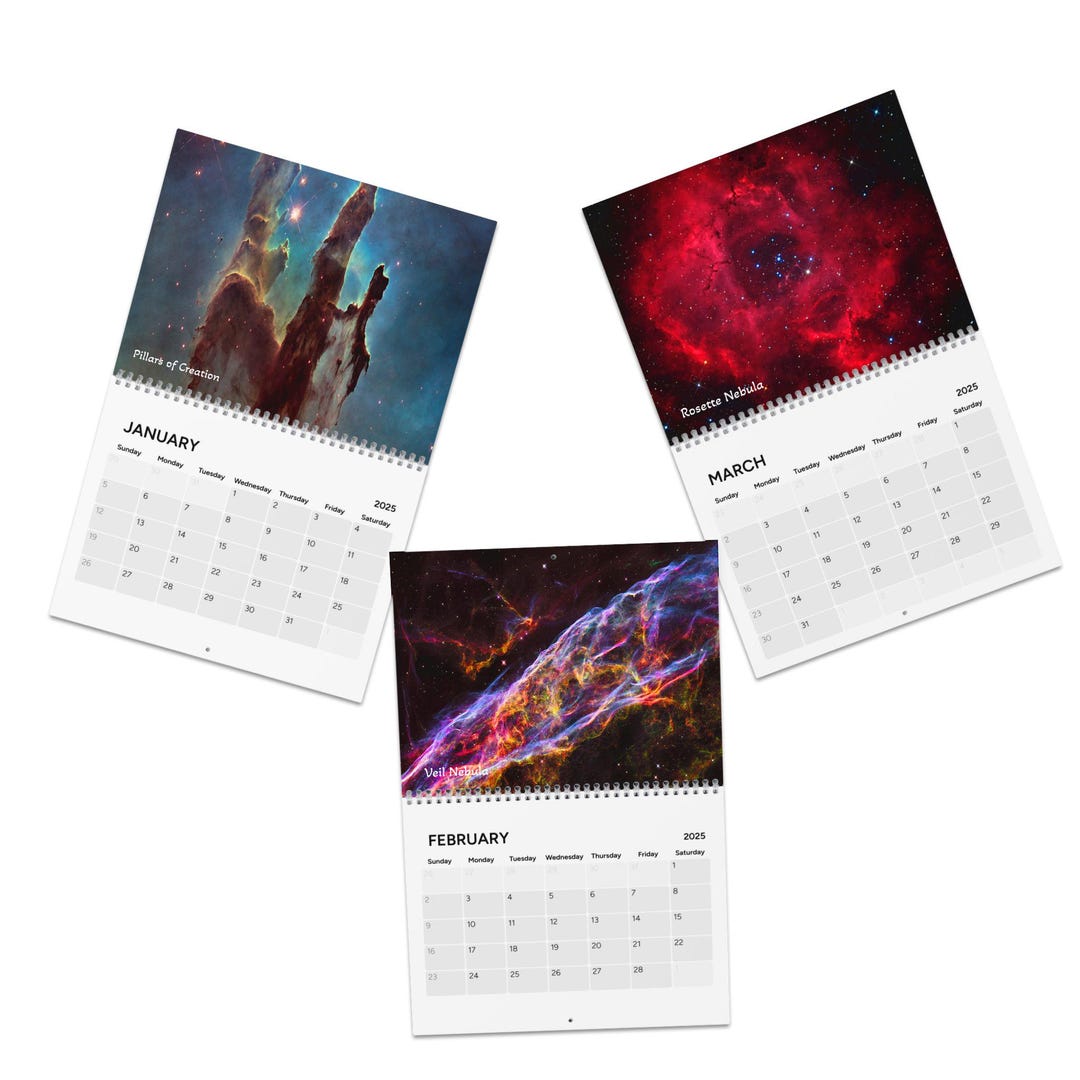 Hubble Space Telescope 2025 Wall Calendar, Astronomy Gift, Space Lover ...