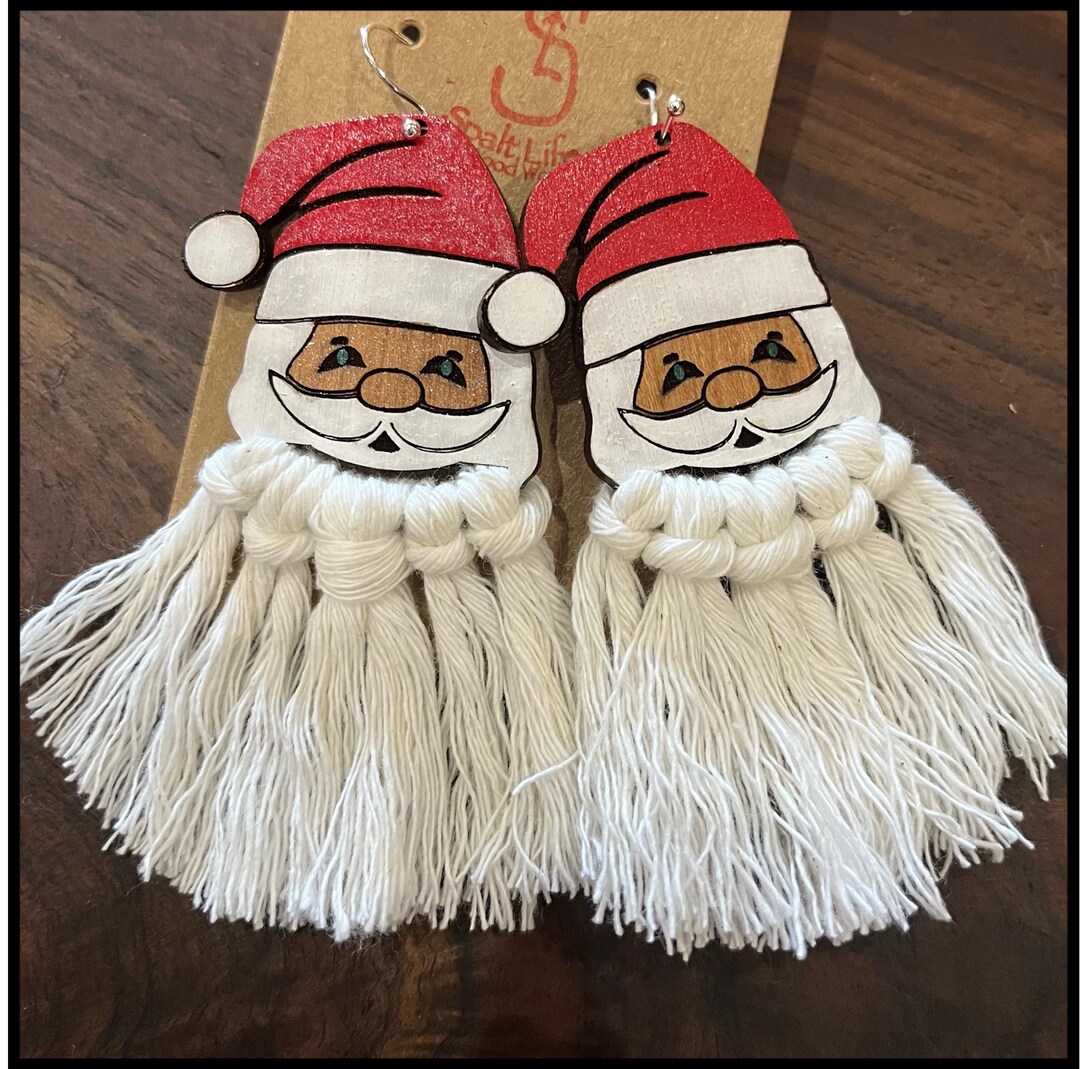 Santa Macrame Earring SVG - Etsy