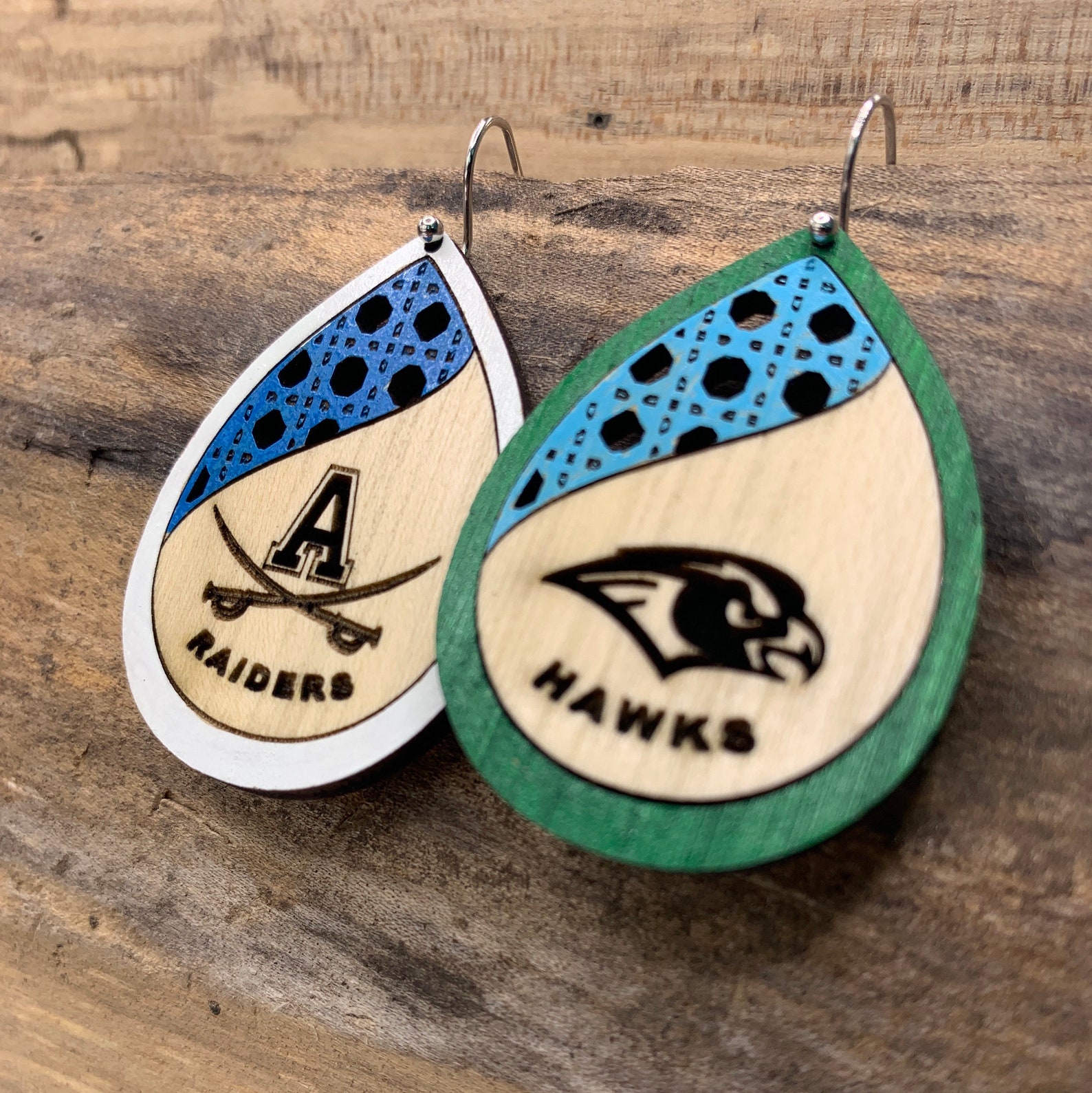 School Spirit Earring SVG |team Mascot | Laser File (add Your Own Logo ...