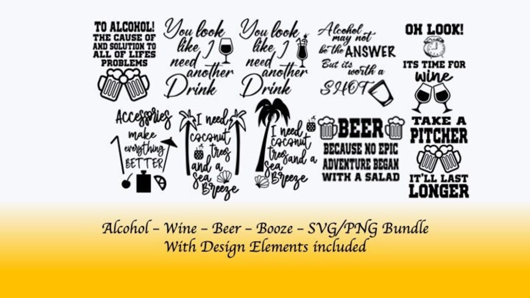Alcohol - Wine - Beer - Liquor SVG/PNG Bundle for Cricut - Etsy