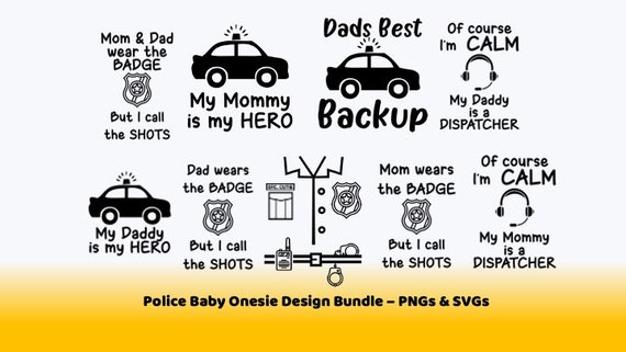 Police Baby Onesie Designs PNG/SVG - Etsy