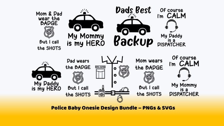 Police Baby Onesie Designs - PNG/SVG - Etsy