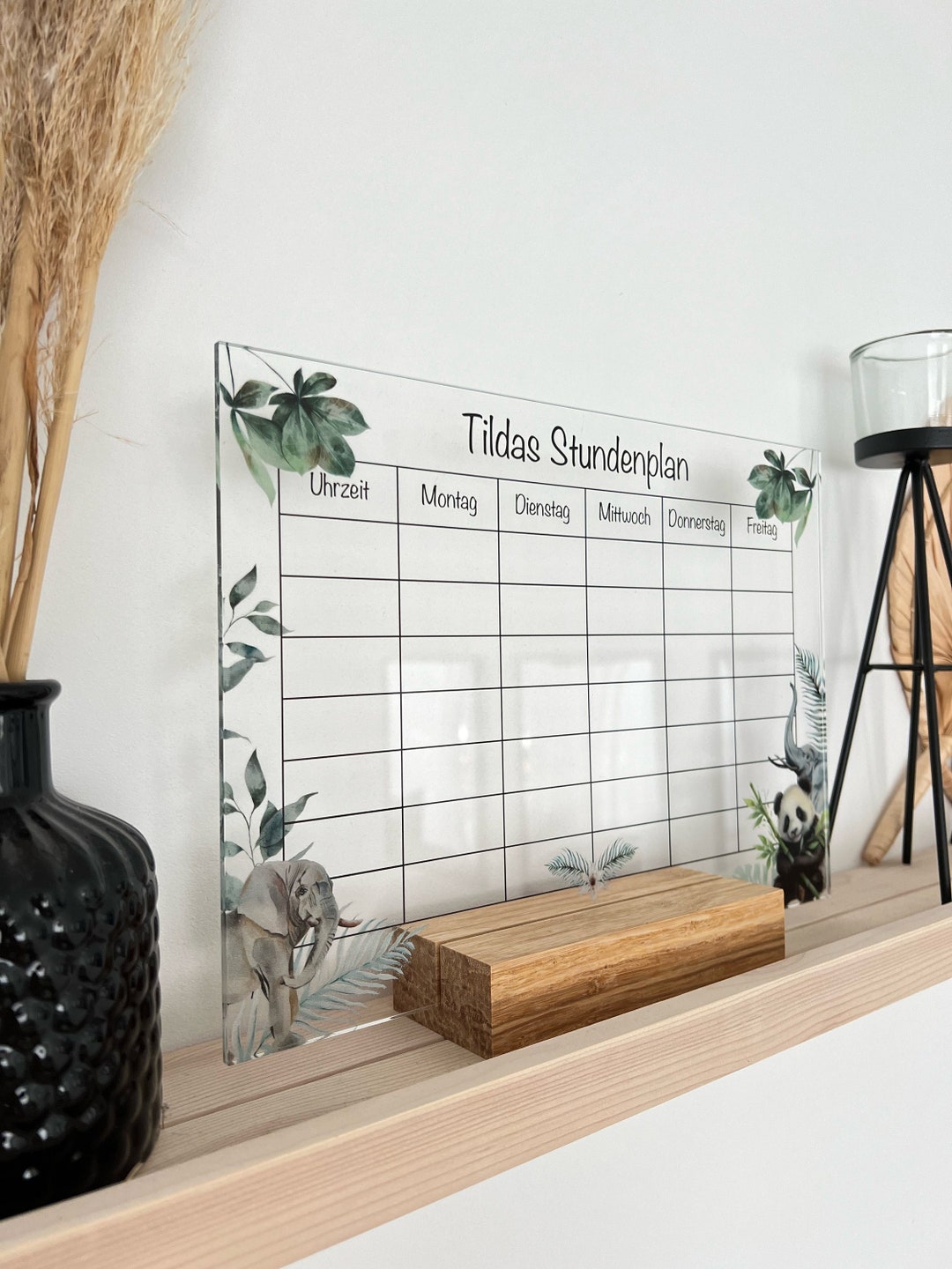 Timetable Wipeable Personalized Timetable Student Plan Acrylic Glass ...