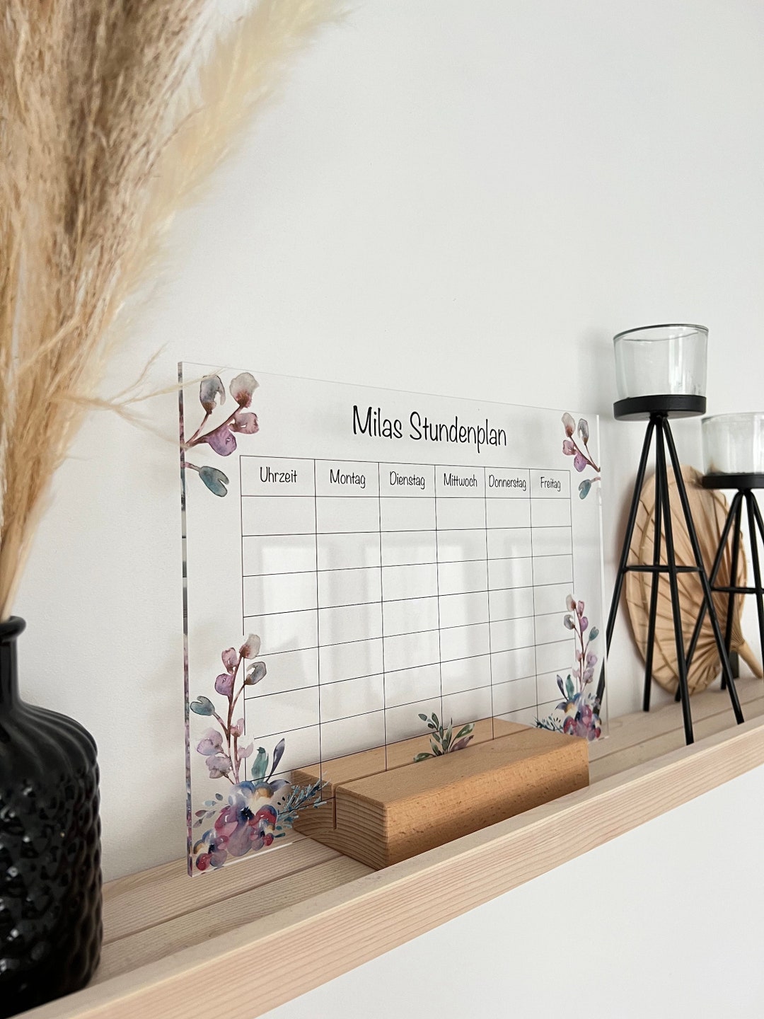 Wipeable Timetable Personalized Timetable Student Plan Acrylic Glass ...