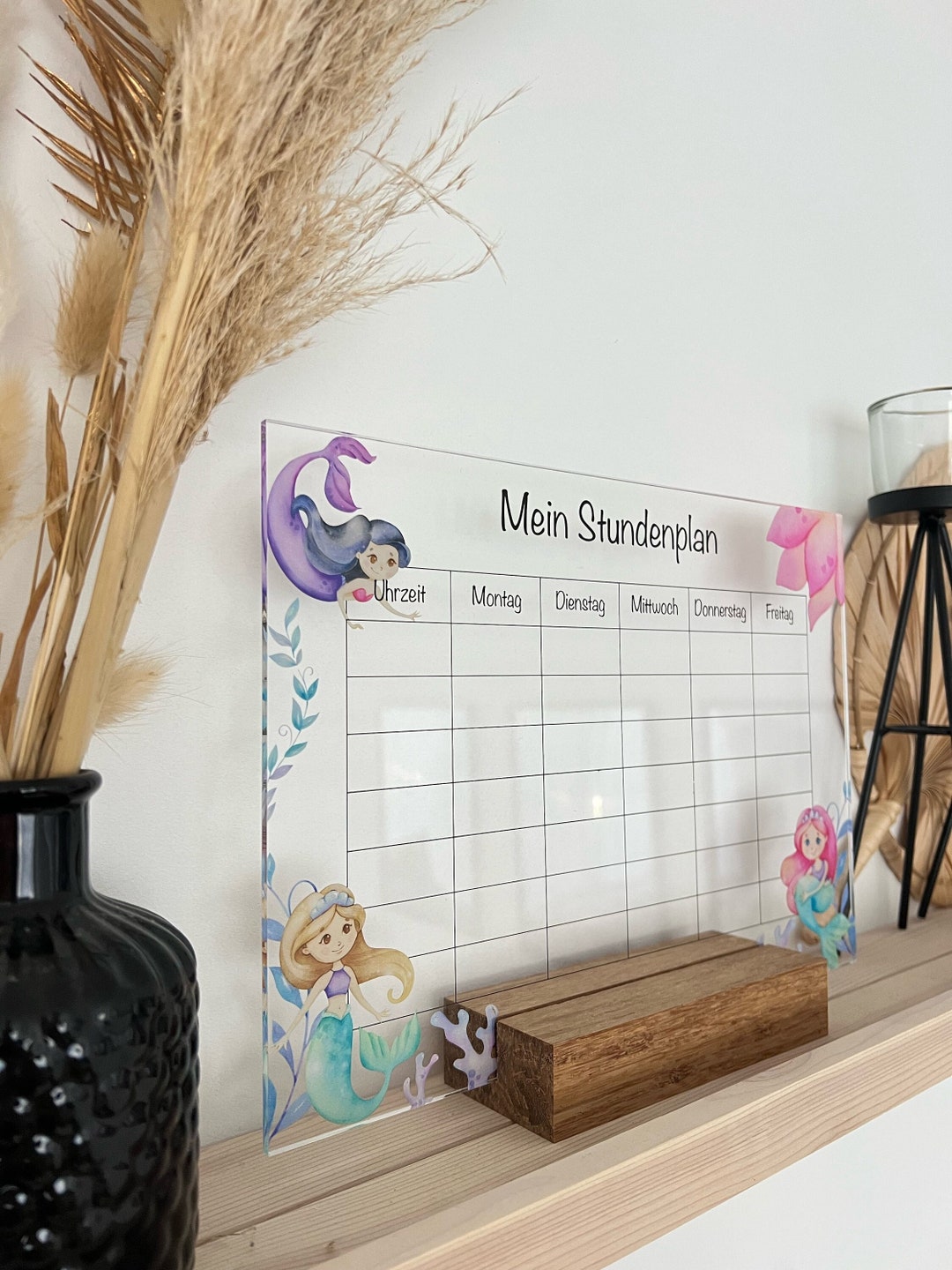 Wipe-clean Timetable Personalized Timetable Student Plan Acrylic Glass ...