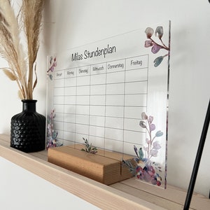 Wipeable Timetable Personalized Timetable Student Plan Acrylic Glass ...