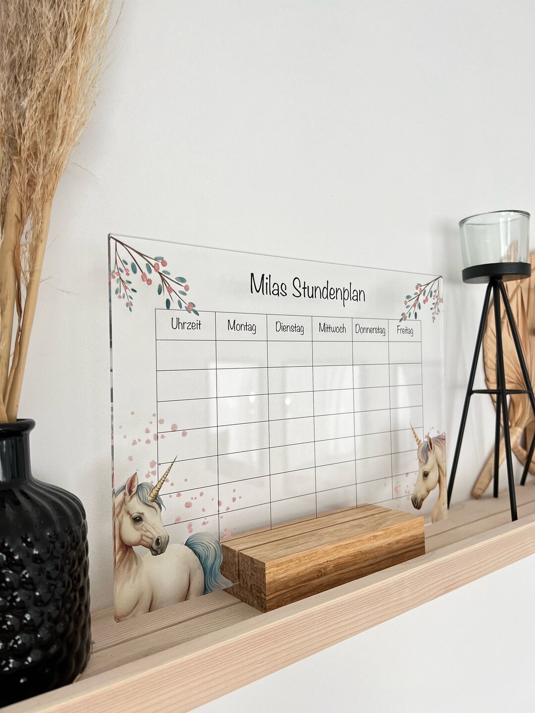 Timetable Wipeable Personalized Timetable Student Plan Acrylic Glass ...