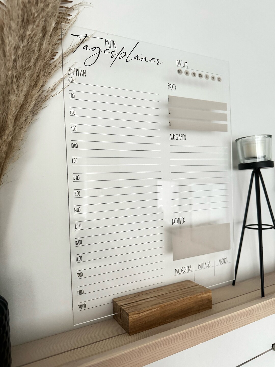 Acrylic Glass Daily Plan Wipeable Daily Planner A3 A4 Reusable Organize ...