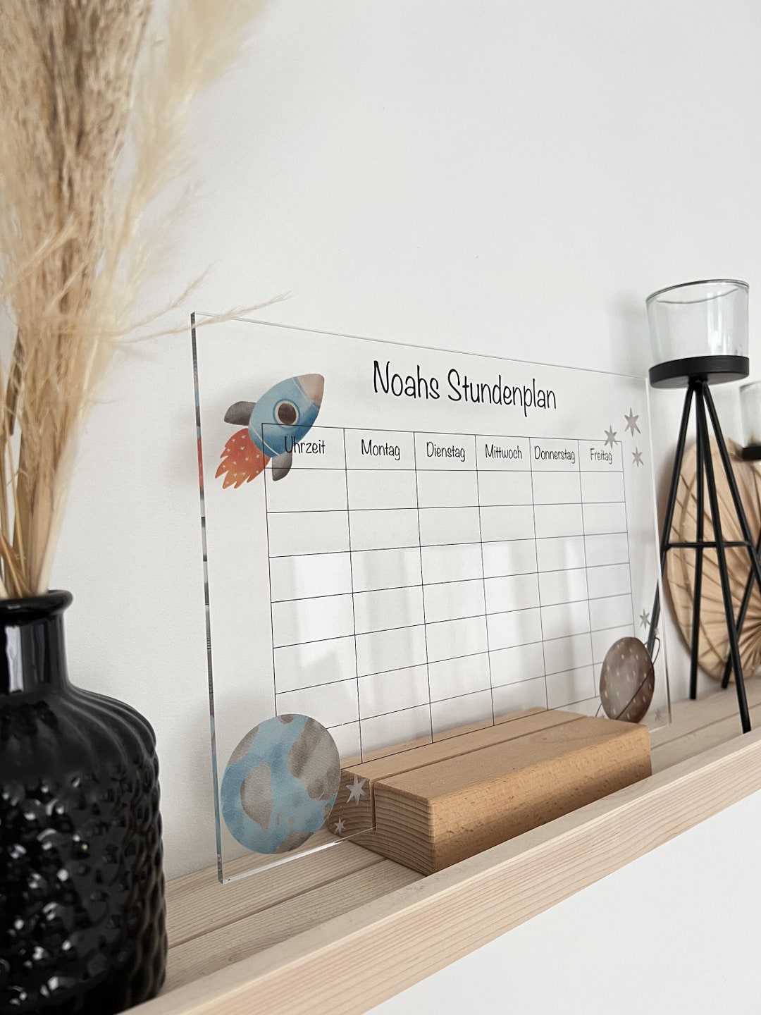 Individual Timetable Acrylic Glass • Wipeable & Personalized • School ...