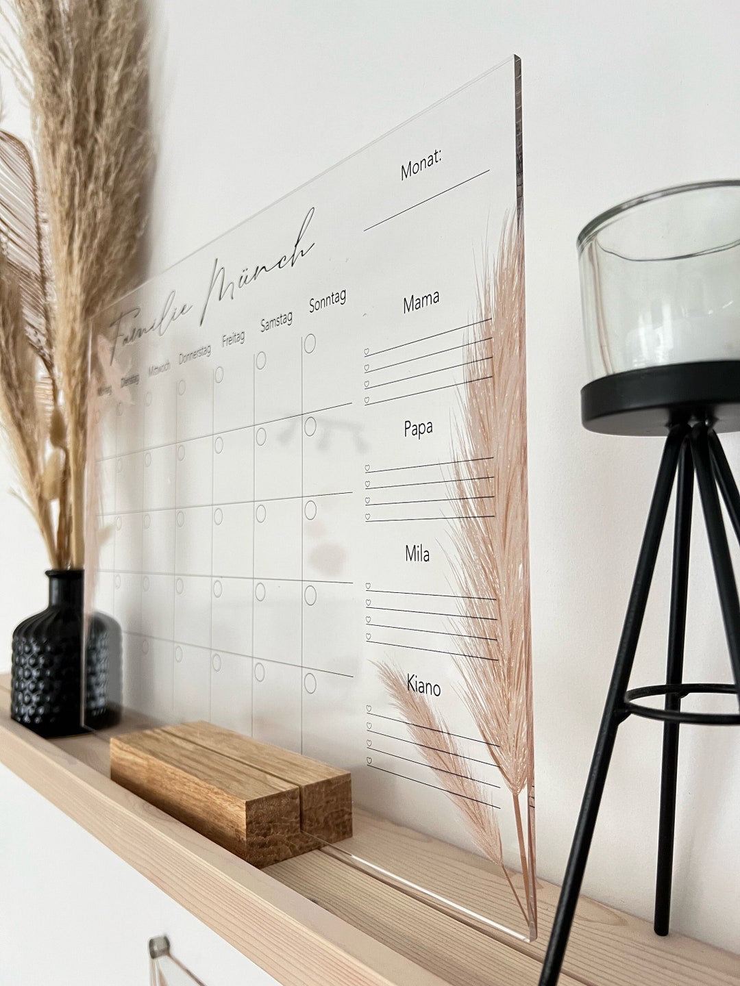 Acrylic Glass Monthly Planner A3 Monthly Calendar Family Planner to Do ...