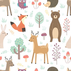 Cute Animal Print Wallpaper - Digital Animal Art Wallpaper - Safari ...