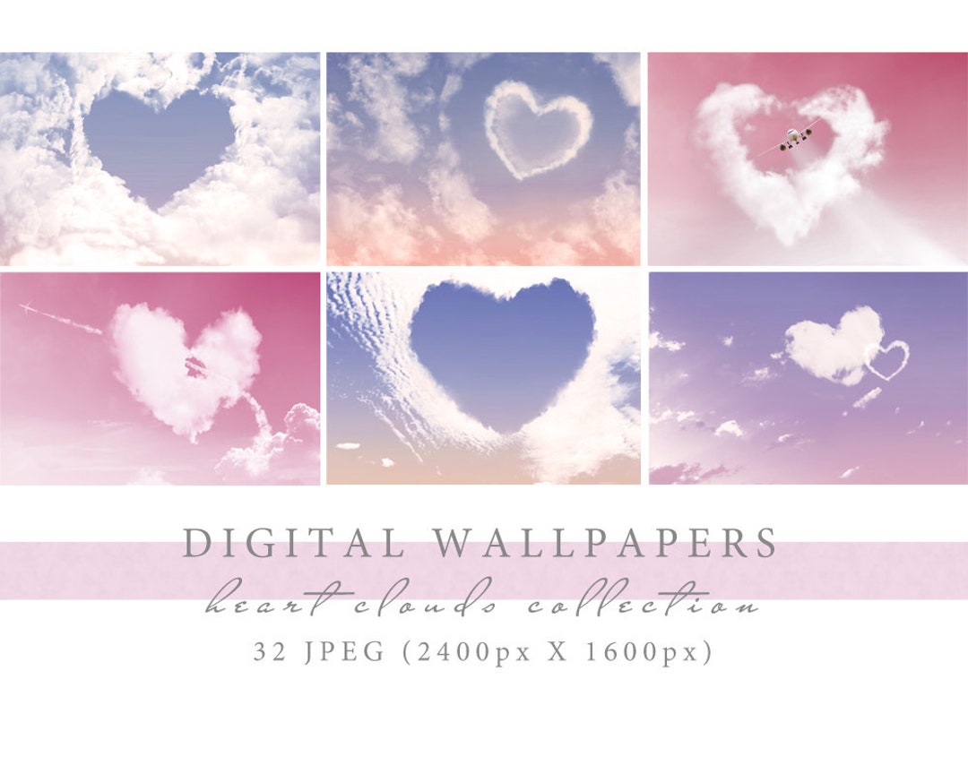 32 Romantic Heart Cloud Wallpaper | Backdrop | Real Blue Sky Cloud ...